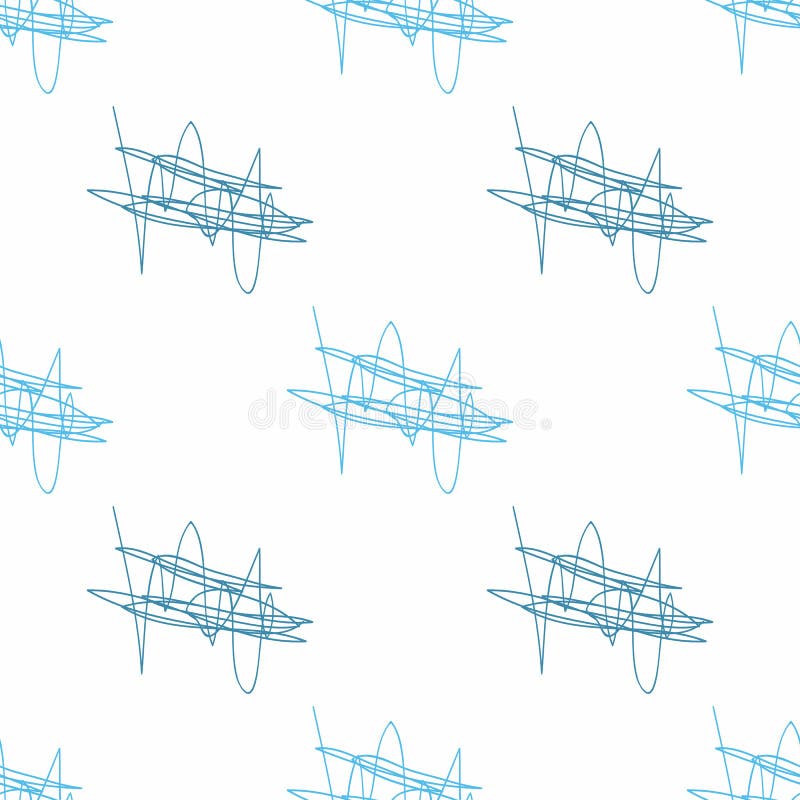 Repeated Abstract Scrawl Drawn by Hand. Simple Seamless Pattern with ...