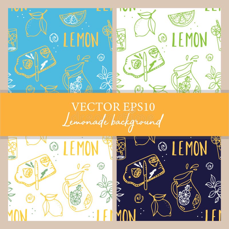 Vector Lemonade Pattern. Seamless Pattern with Lemon. Repeated ...
