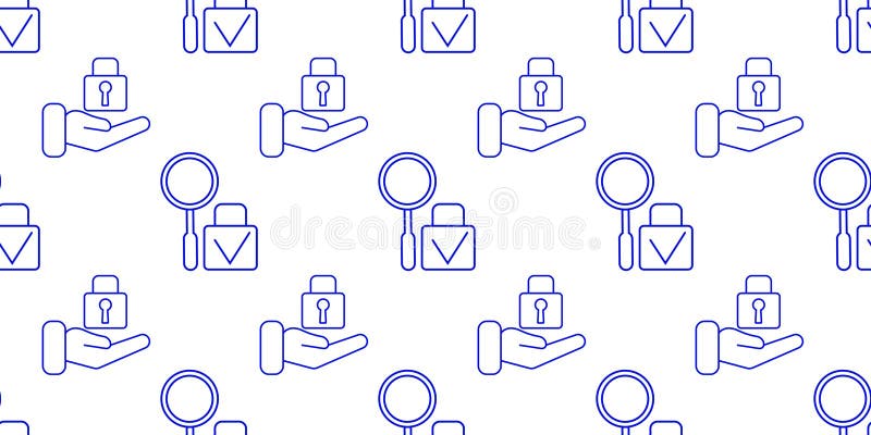 Pattern of Secure Symbols on a White Background Representing Data ...