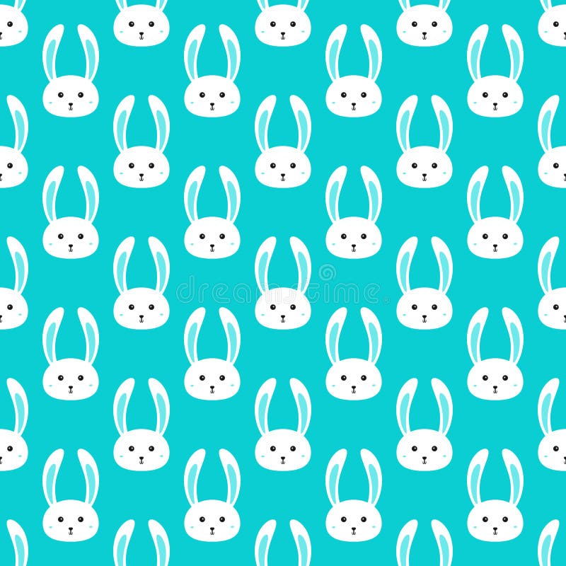 Repeated Faces of Cute Rabbits. Seamless Pattern for Children Stock ...