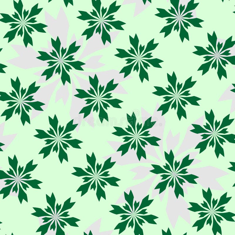 Repeated Green Abstract Flower Simple Flat Pattern Design Stock Vector ...