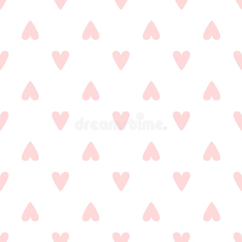 Repeated Hearts Drawn by Hand. Cute Romantic Seamless Pattern Stock ...