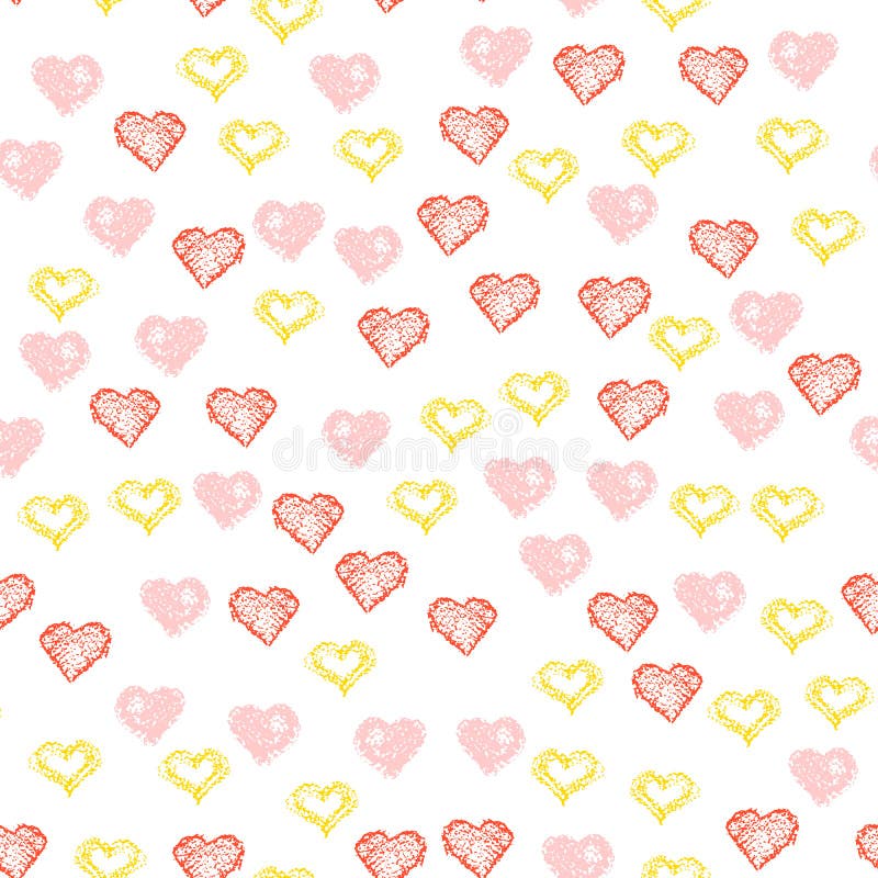 Repeated Hearts Drawn by Hand. Cute Seamless Pattern. Endless Romantic ...