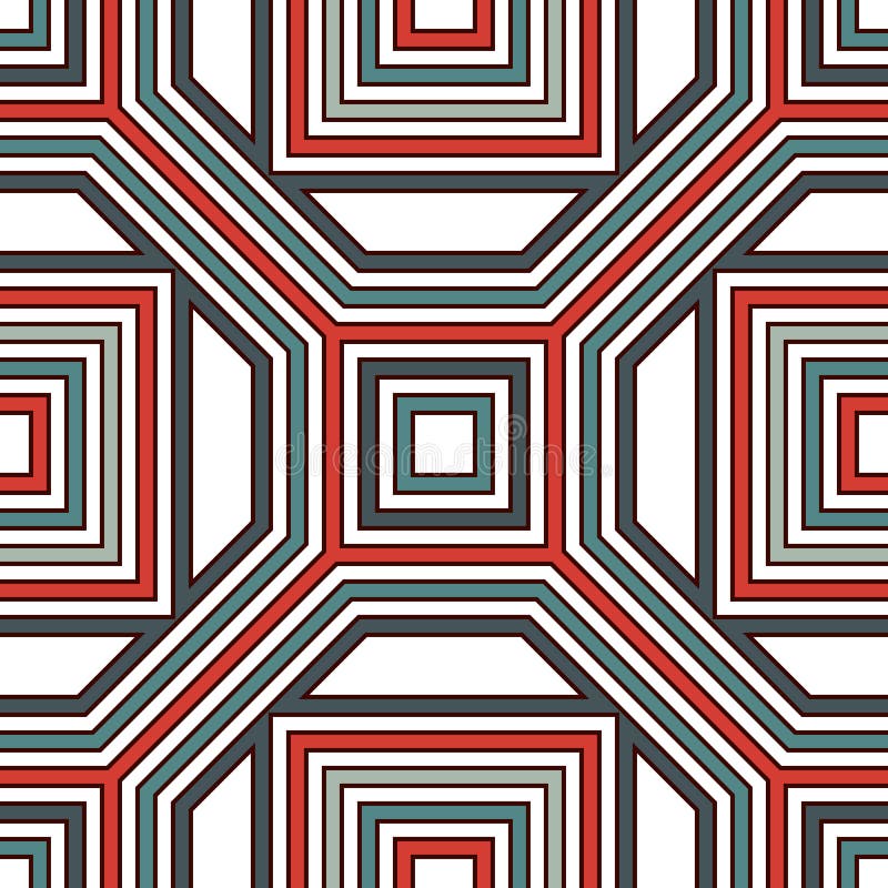 Repeated Outline Squares Abstract Background. Minimalist Seamless ...