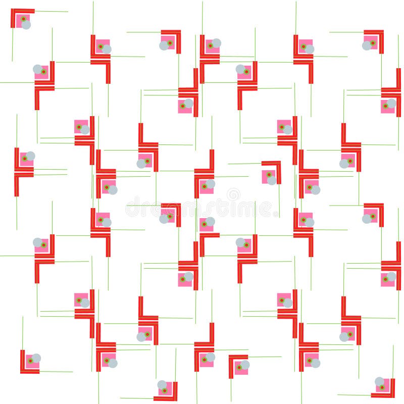 Repeated Pattern with Lines and Shapes, Design Suitable for Digital ...