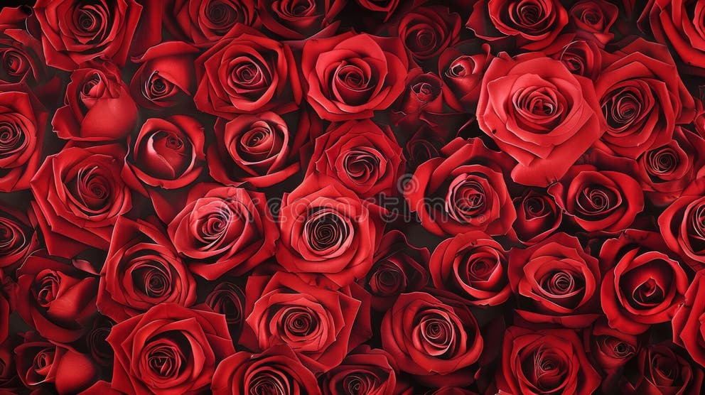 A Repeated Pattern of Red Roses Stock Illustration - Illustration of ...