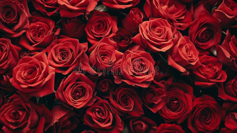 A Repeated Pattern of Red Roses Stock Illustration - Illustration of ...