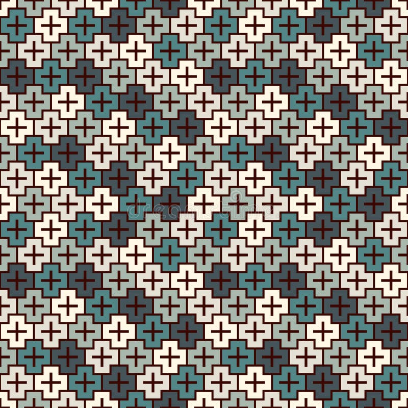 Repeated Puzzle Mosaic Abstract Background. Seamless Pattern with ...