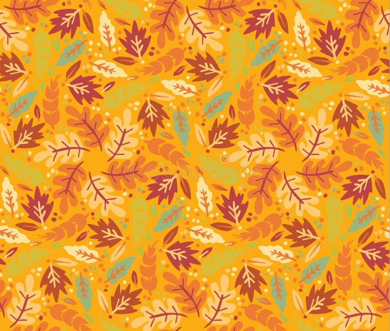 Repeated Seamless Autumn Pattern Stock Vector - Illustration of nature ...
