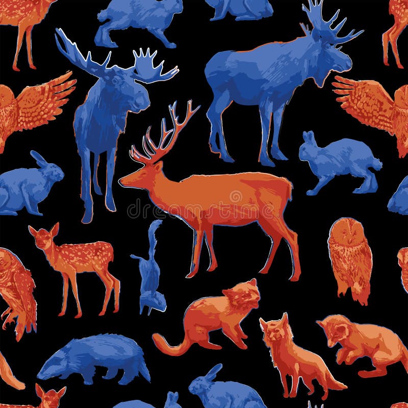 Repeated Seamless Pattern of a Watercolor Prehistoric Animals Stock ...