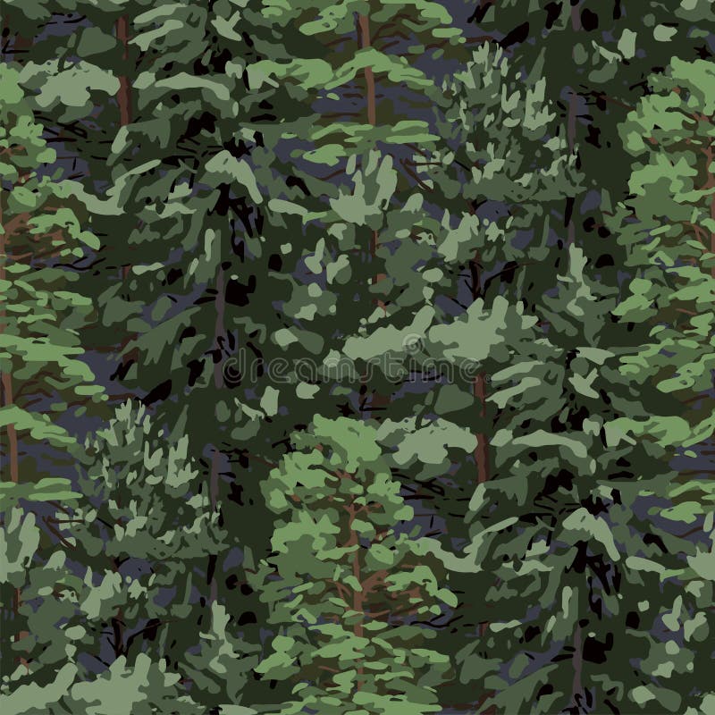 Repeated Seamless Pattern of Various Coniferous Trees. Stock Vector ...