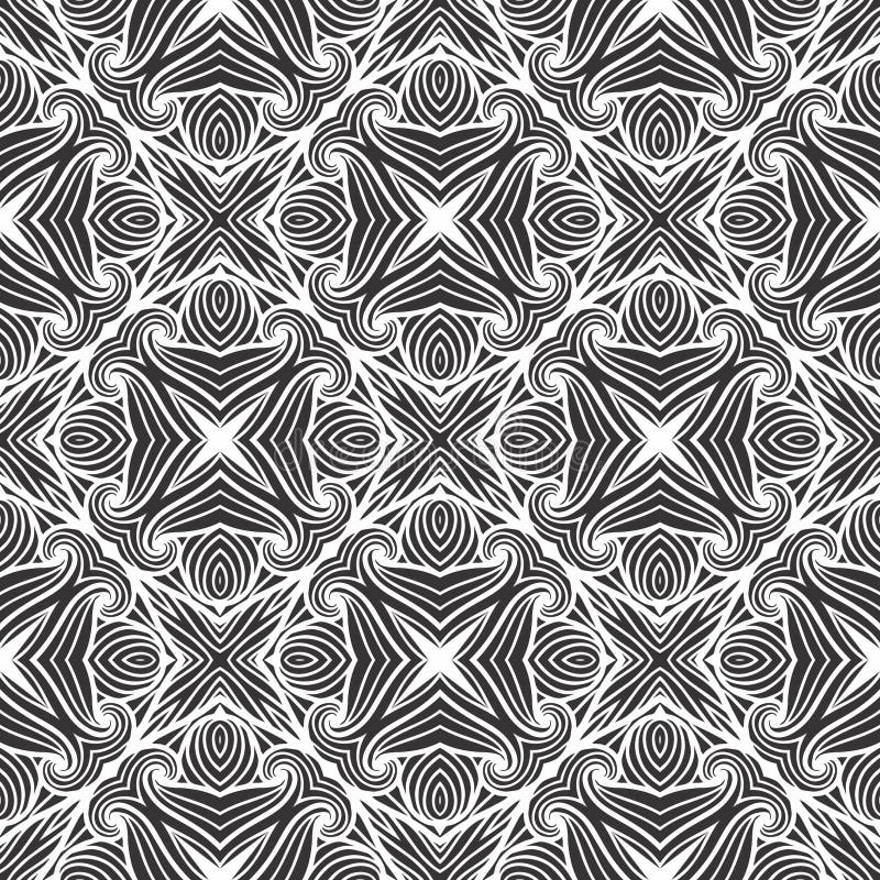 Repeated Texture Vector Pattern Black N White. Seamless Ethnic or ...