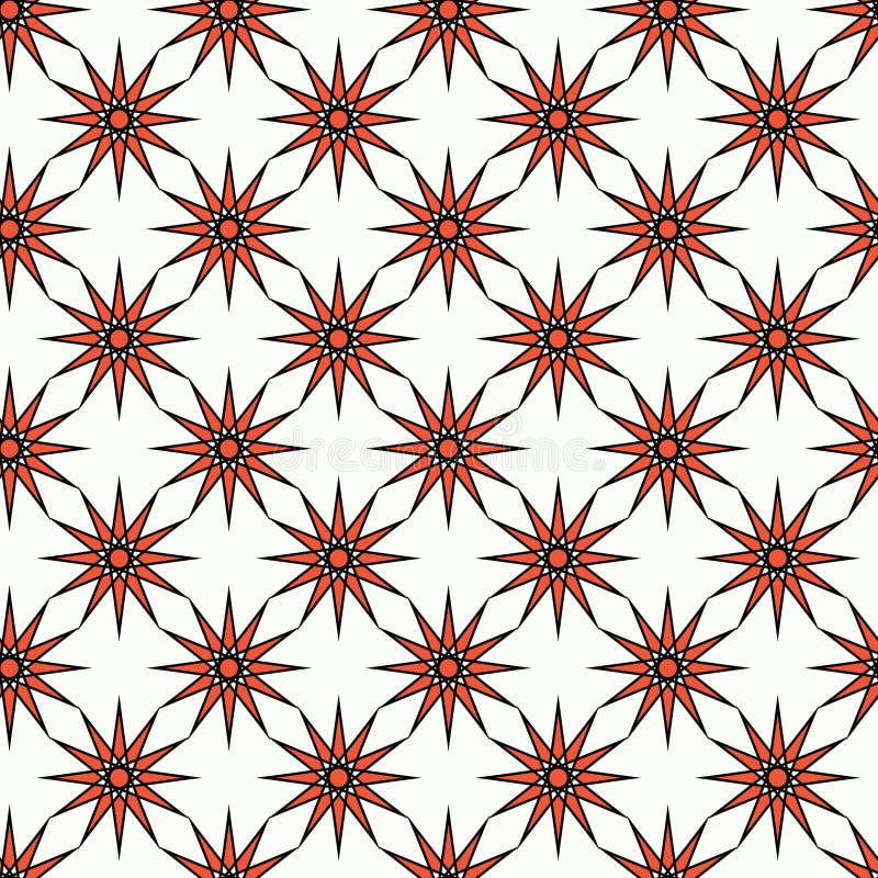 Abstract Seamless Red Star Pattern on a Light Background Stock ...