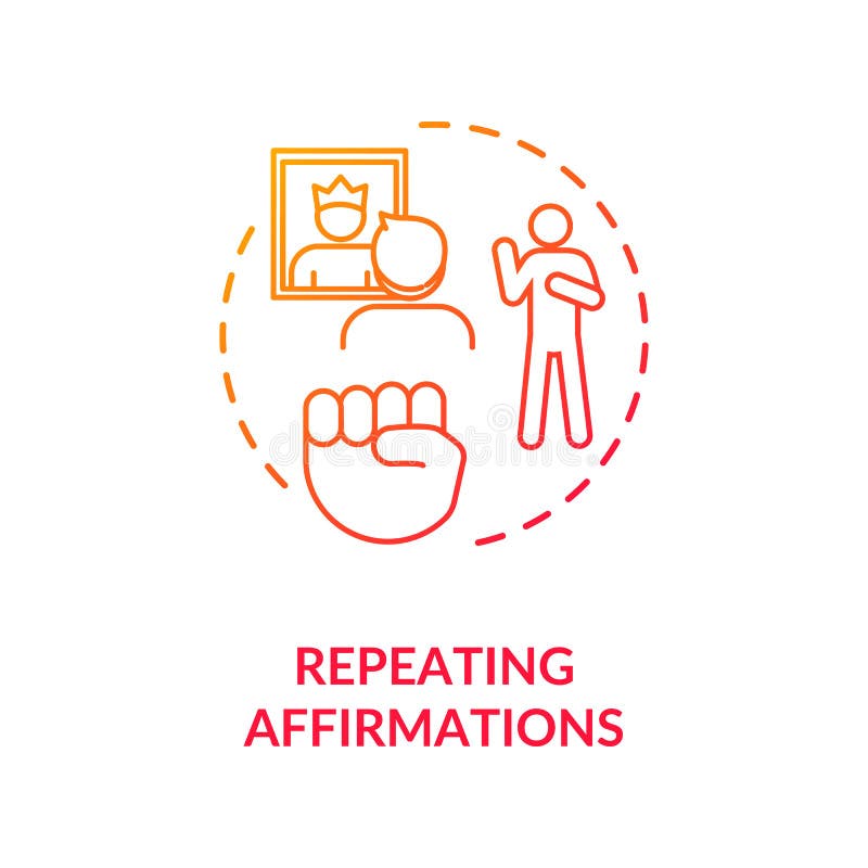 Repeating Affirmations Concept Icon Stock Vector - Illustration of ...