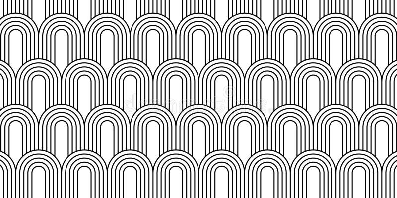 Repeating Arch Shapes Pattern. Boho or Art Deco Style Print. Modern ...