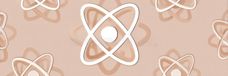 Abstract Atomic Pattern in Soft Beige Background Showcasing Science and ...