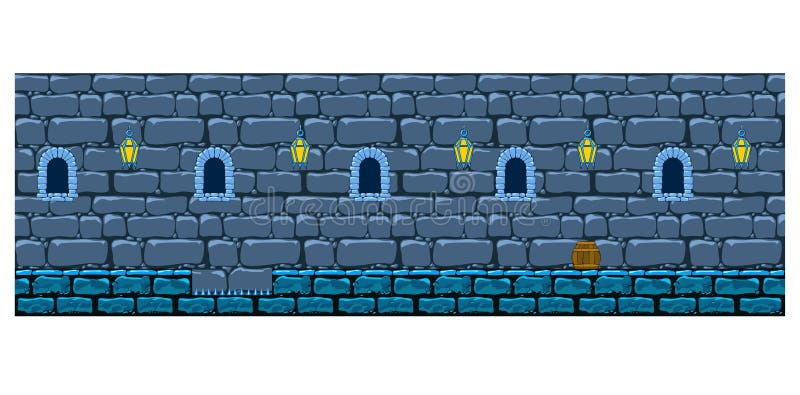 Repeating Background Stone Wall of the Castle. Stock Illustration ...