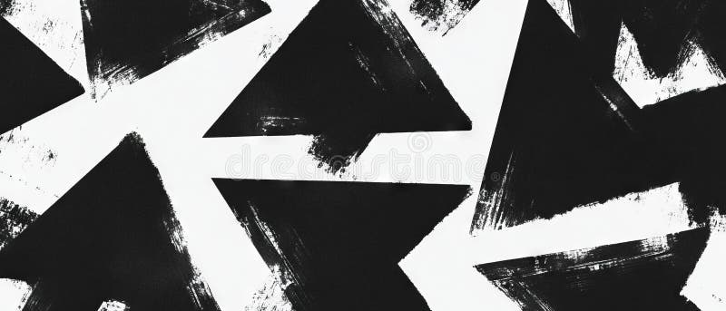 Repeating Black Ink Triangles on a Crisp White Background Creating a ...