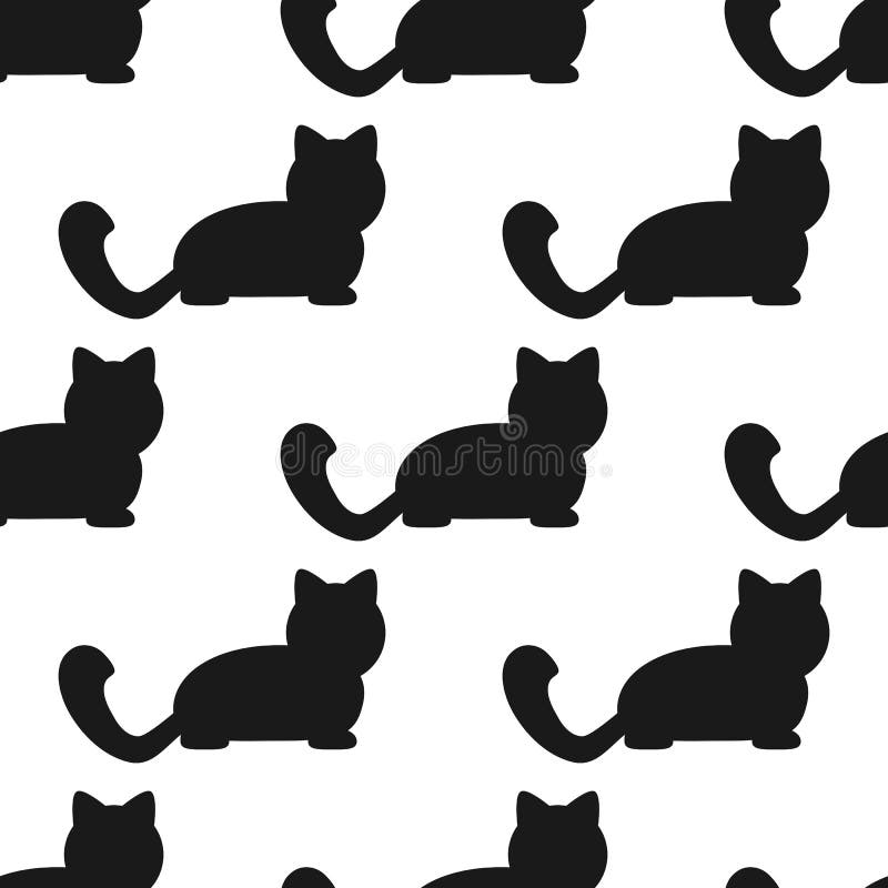 Black cats pattern stock vector. Illustration of mouth - 31393605