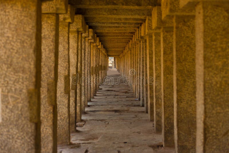 Repetition Stone Pillar Hallway Angkor Temple Stock Image - Image of ...