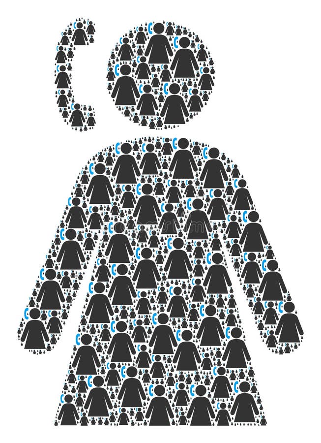 Calling Woman Recursive Mosaic of Itself Icons Stock Vector ...