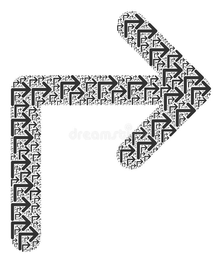 Turn Right Recursive Composition of Itself Icons Stock Vector ...