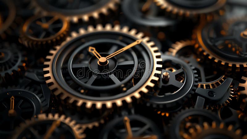 A Repeating Design of Clock Gears and Hands, Symbolizing Precision and ...