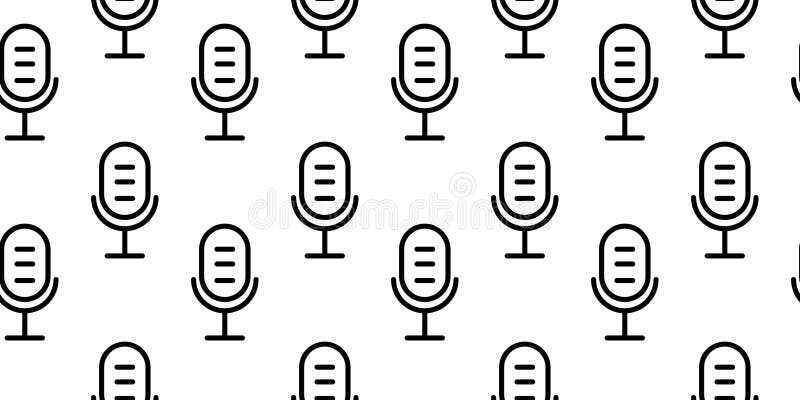 Patterns of Microphones on a White Background Create a Unique Design ...