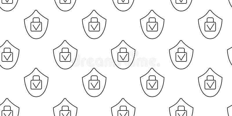 Pattern of Outlined Shields and Briefcases in a Minimalist Design on a ...