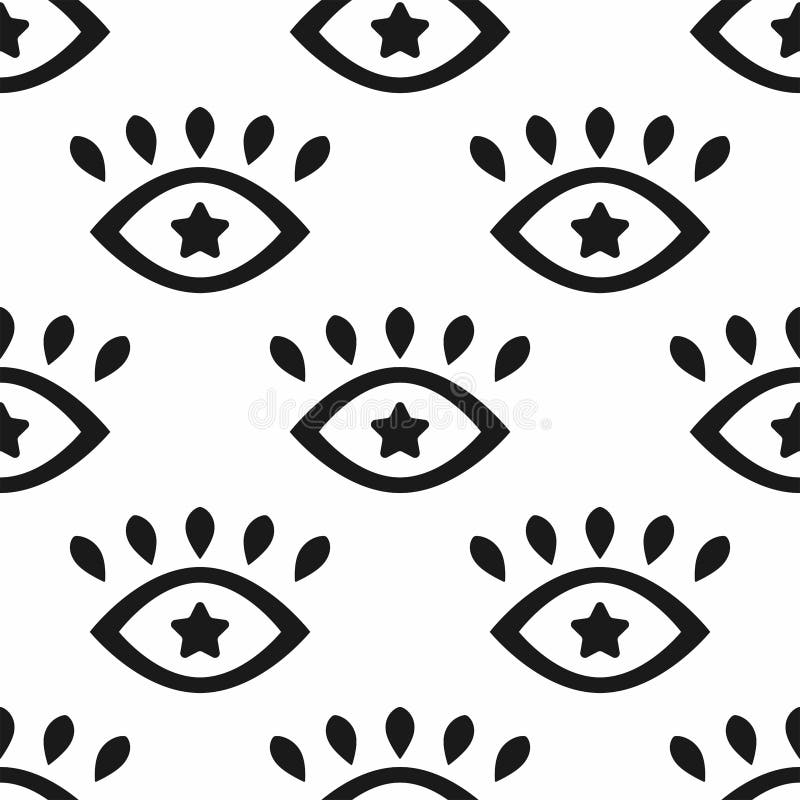 Repeating Eye with Star. Modern Seamless Pattern Stock Vector ...