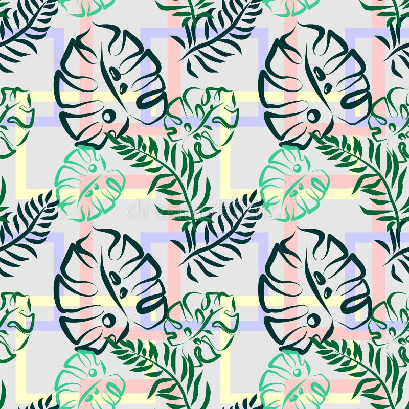 Repeating Floral Pattern on a Light Background, Vector Graphics, Exotic ...