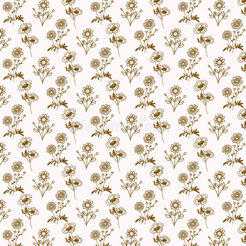 Repeating Flower Doodle Seamless Pattern Design Background Stock ...