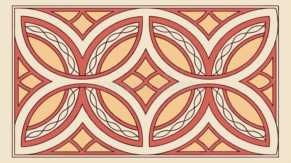 Repeating Geometric Pattern of Circular and Petal,like Elements Vector ...