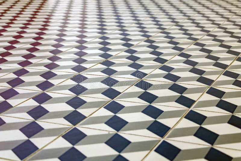 Repeating Geometric Patterns of Dice on the Floor of Ceramic Tile ...