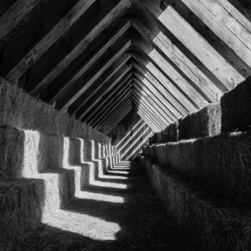 The Repeating Geometric Shape of Piled Hay Bales Generative AI Stock ...