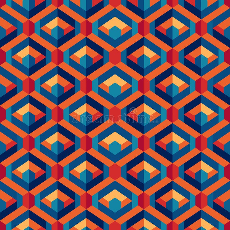 Repeating Geometric Shapes in a Variety of Colors Stock Vector ...
