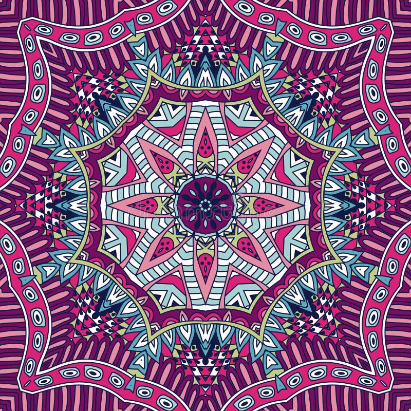 Repeating Geometric Star Doodle Design Mandala Pattern Stock Vector ...