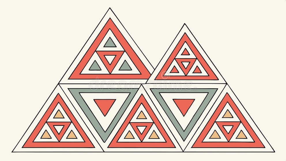 Repeating Geometric Triangle Pattern Creating Stacked Shapes Vector ...