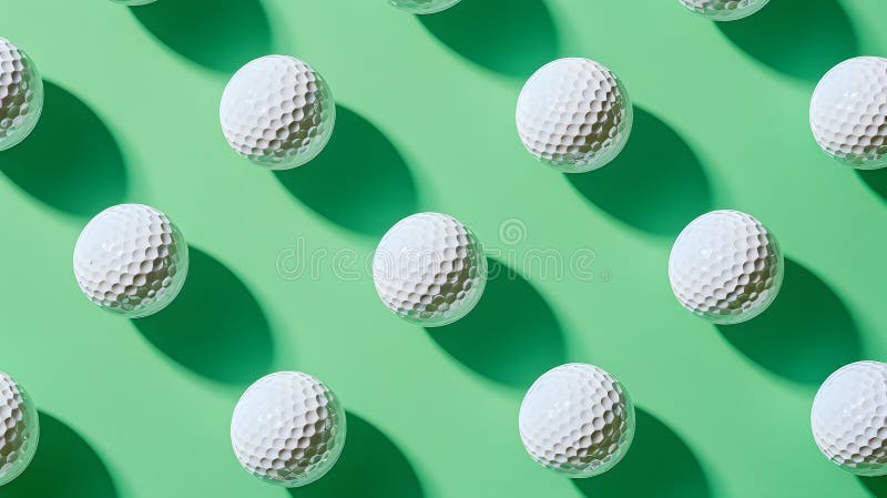 Seamless Golf Balls Pattern on Green Background in Daylight Stock Image ...
