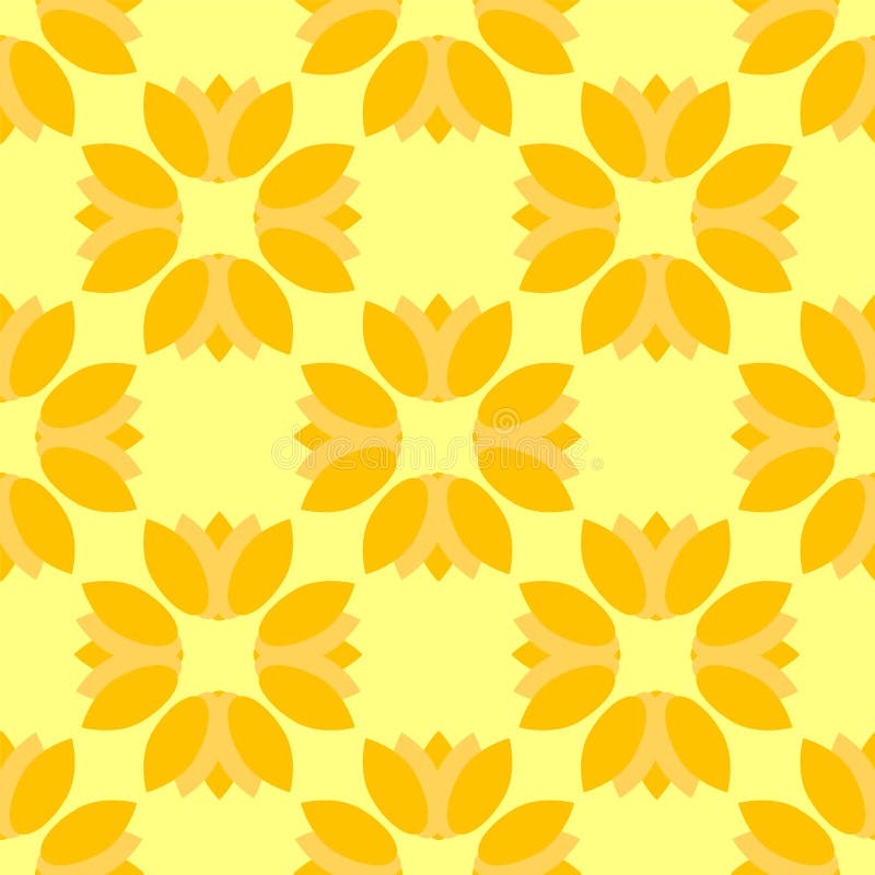 Repeating Graphic Yellow Tulip Flower Pattern Design Stock Vector ...
