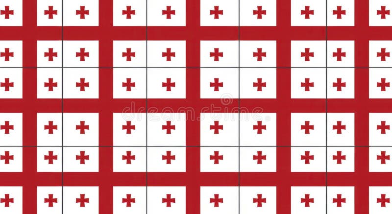 Repeating Grid Pattern of Georgian Flags Stock Illustration ...