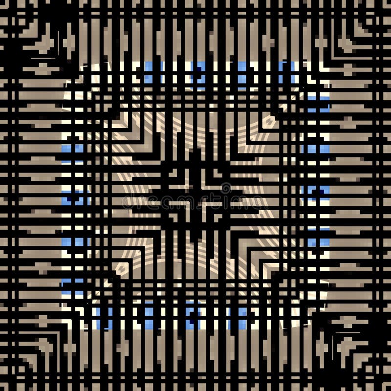 Repeating Line and Grid Pattern Creating an Abstract Contemporary ...