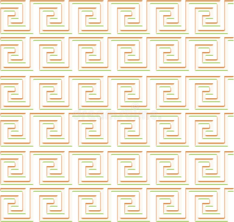 Repeating Maze Like Design Red and Green on White Stock Illustration ...