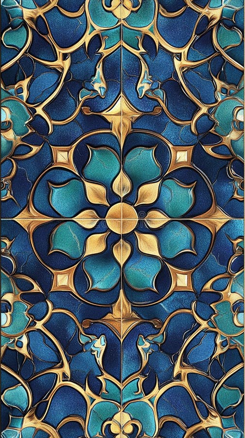 Repeating Moroccan Tile Motif with Intricate Geometric Patterns Stock ...