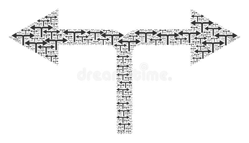 Bifurcation Arrows Left Right Icon on White Background. Arrows Left and ...