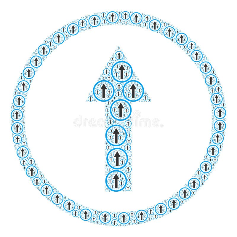 Up Rounded Arrow Recursive Mosaic Of Itself Icons Stock Vector