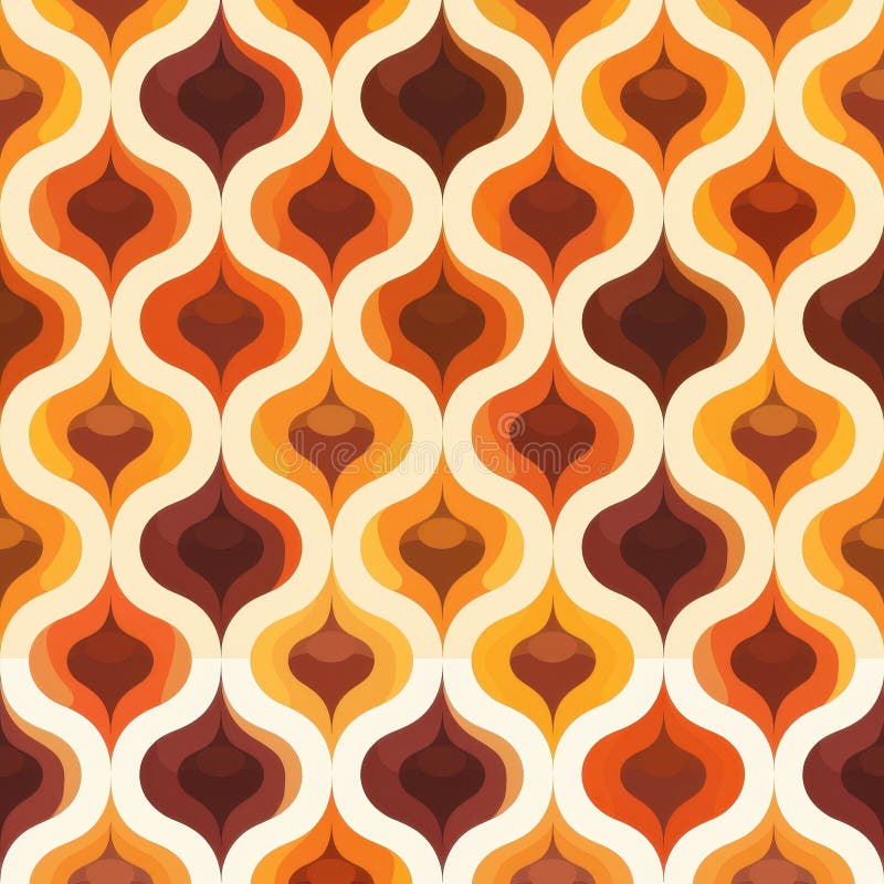 Abstract Vintage S-Shaped Pattern in Orange and Brown Tones Stock ...