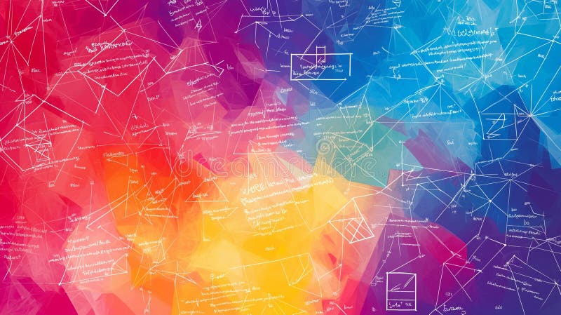 A Repeating Pattern of Artistic Mathematical Formulas Combined with ...