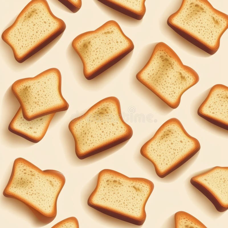 A Repeating Pattern of Baguette Bread Slices Set Against a Warm ...