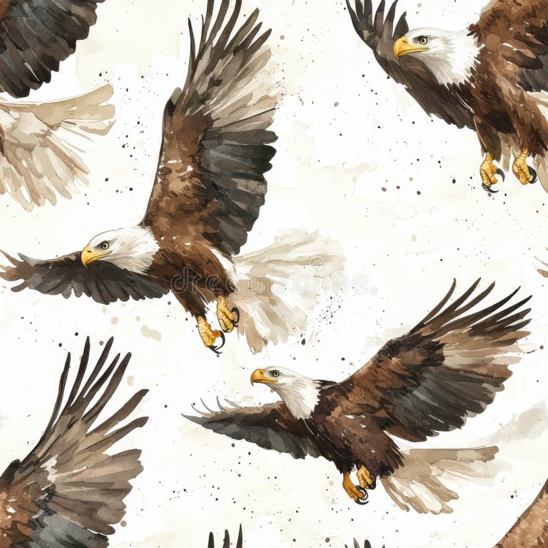 Repeating Pattern of Bald Eagles Creating a Stunning Visual of Nature S ...